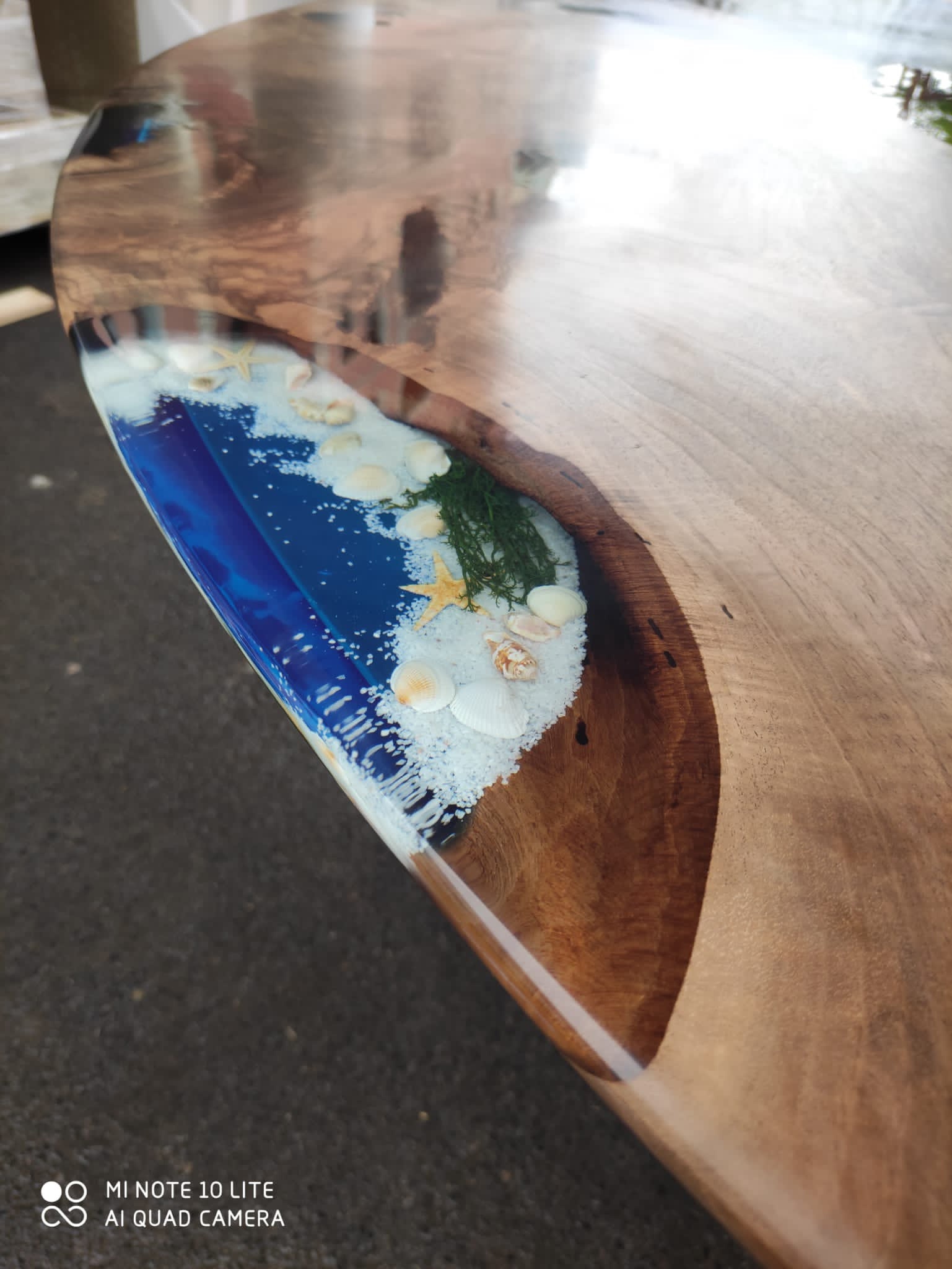 Round Dining Table, Custom 90” Diameter Round Table, Walnut Wood Ocean ...