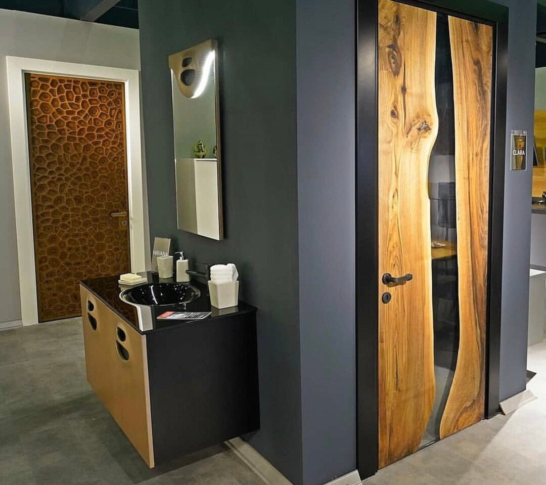 Custom Walnut Epoxy Barn Doors, Handmade Resin Sliding Door, Made to ...