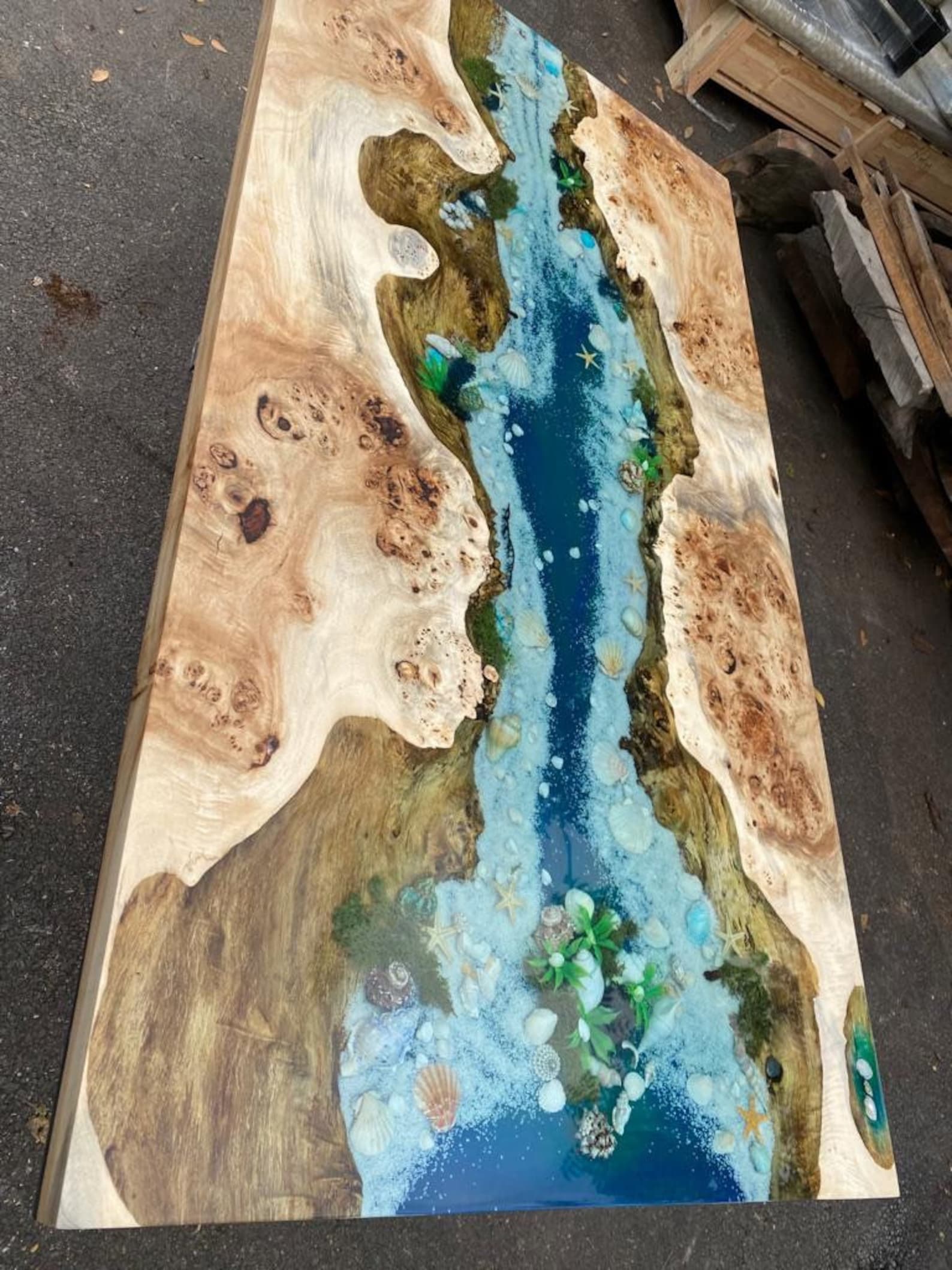 Ocean Table Epoxy Table Epoxy Dining Table Custom 56 X 30 - Etsy