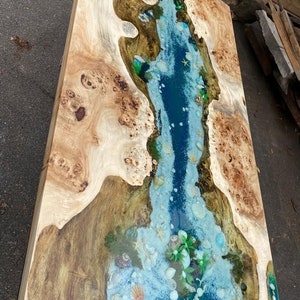 Ocean Table, Epoxy Table, Epoxy Dining Table, Custom 56” X 30” Poplar ...
