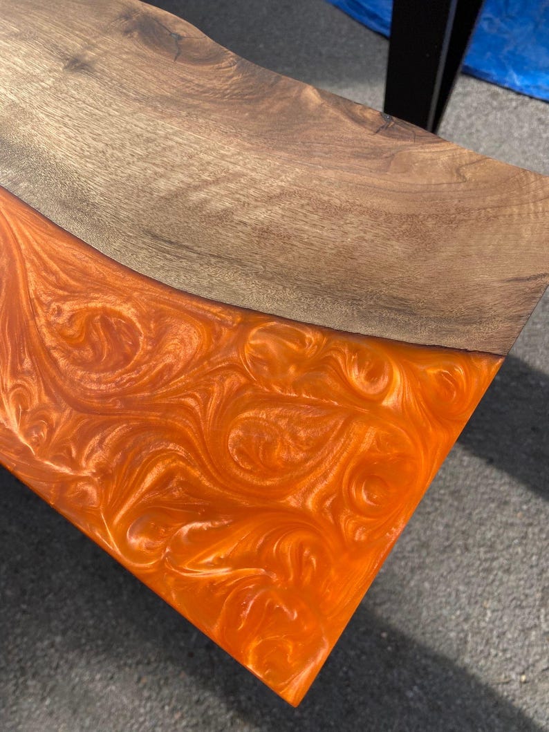 Custom River Epoxy Table, Custom 88” X 10” Poplar Epoxy Table, Lava ...