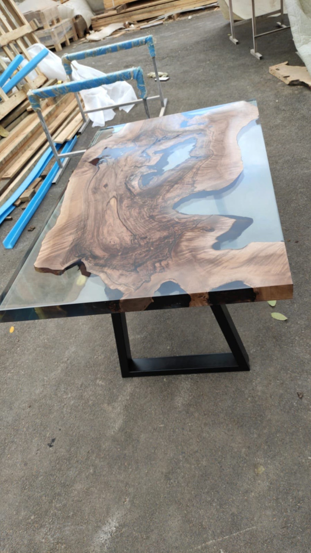 Handmade Epoxy Table, Walnut Dining Table, Live Edge Table, Epoxy Resin ...