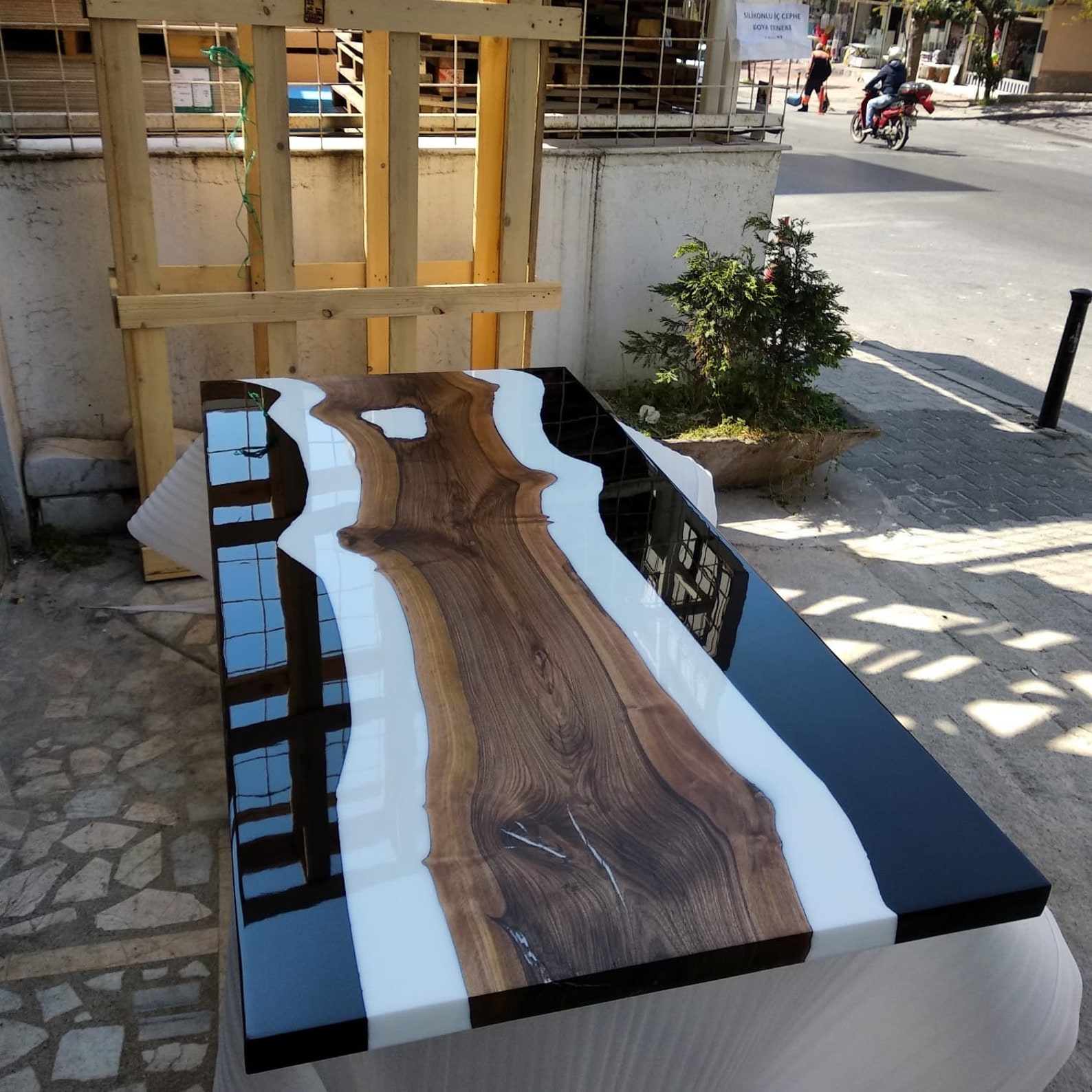 Made to Order Table, Custom Black Epoxy Table, Walnut Epoxy Resin Table ...