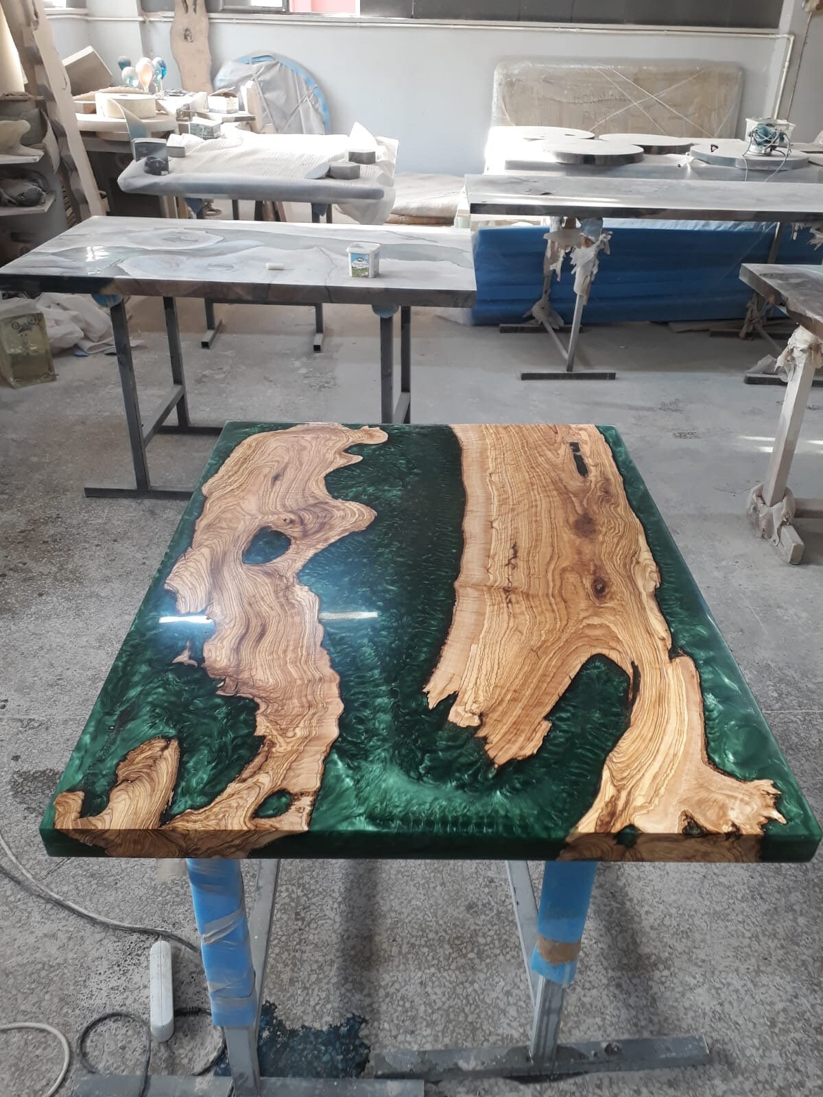 Olive Wood Table Epoxy Coffee Table Custom 48 X 36 Olive - Etsy