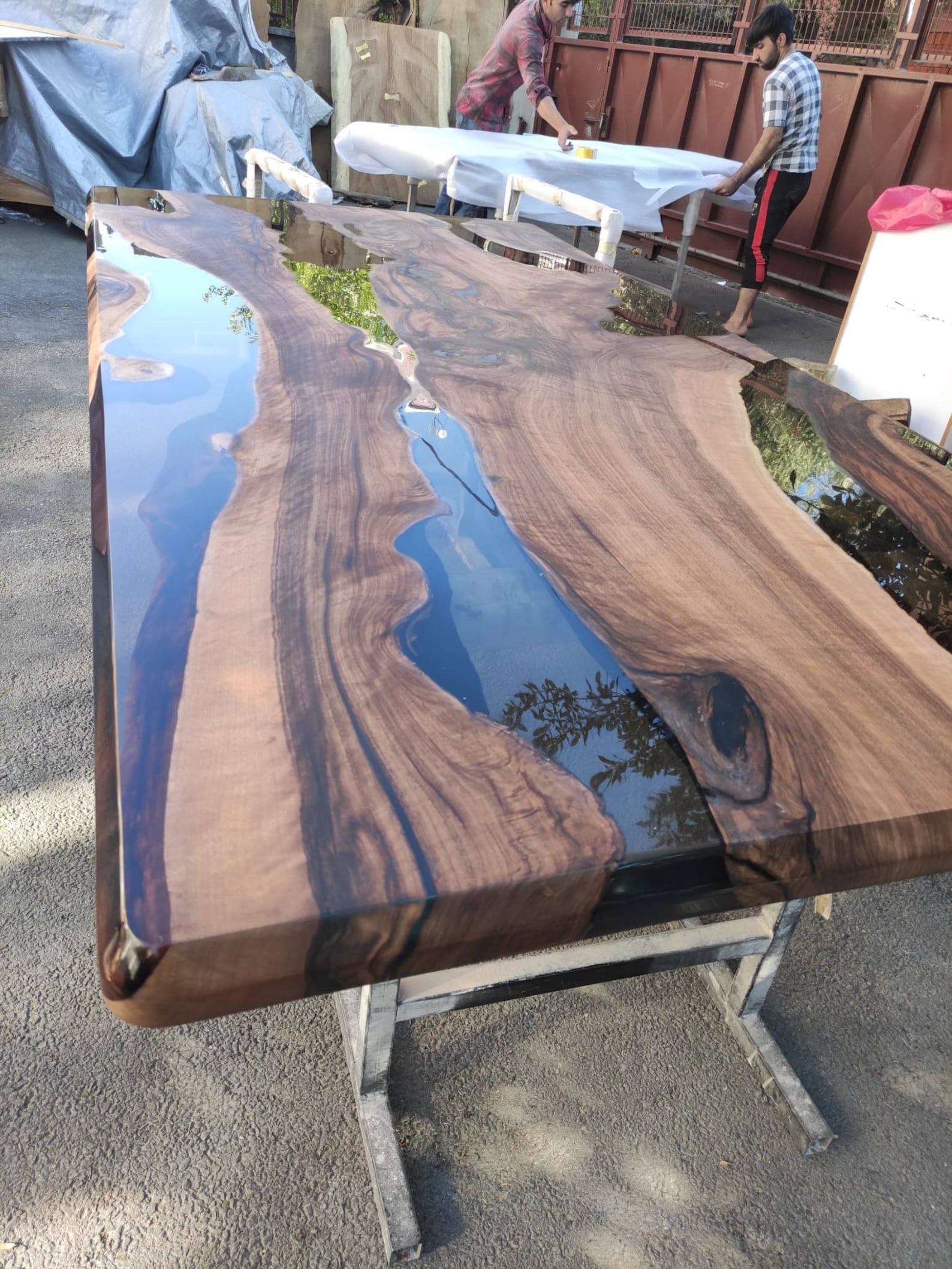Live Edge Table Epoxy Table Epoxy Dining Table Custom 96 X - Etsy