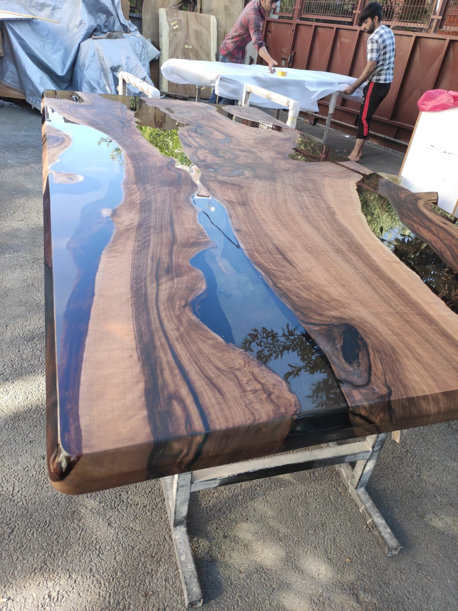 Live Edge Table Epoxy Table Epoxy Dining Table Custom 96 X - Etsy Canada