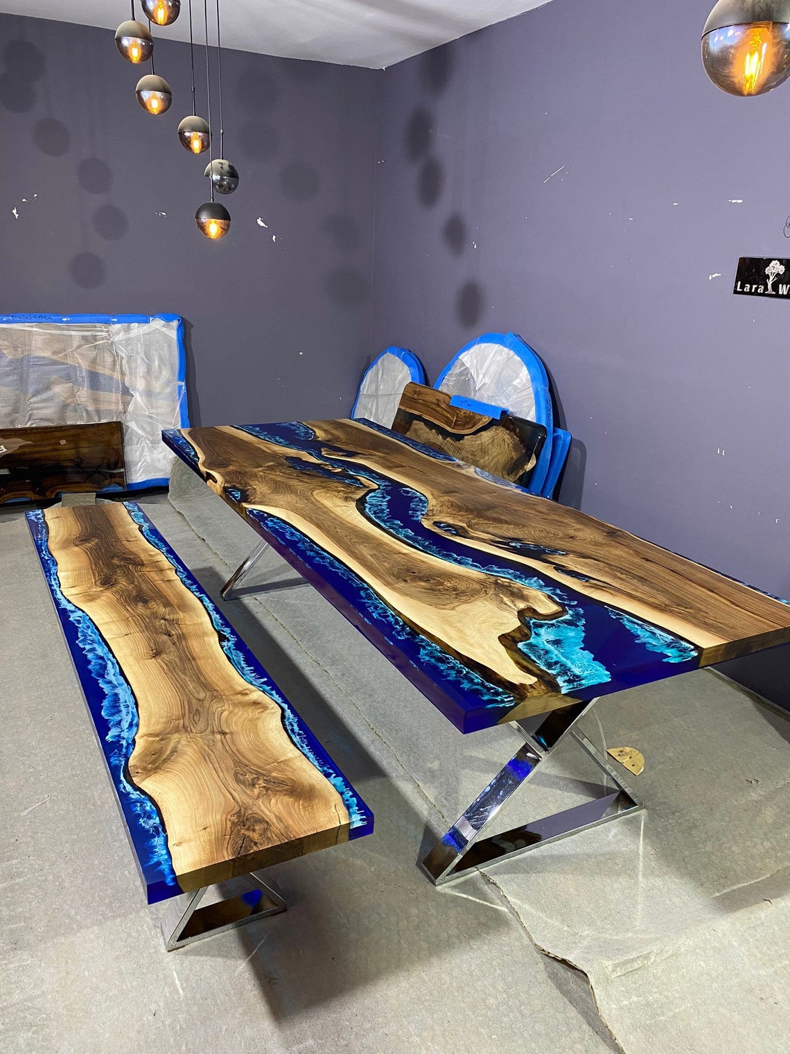 Epoxy Dining Table Epoxy Ocean Table Custom 108 X 42 - Etsy