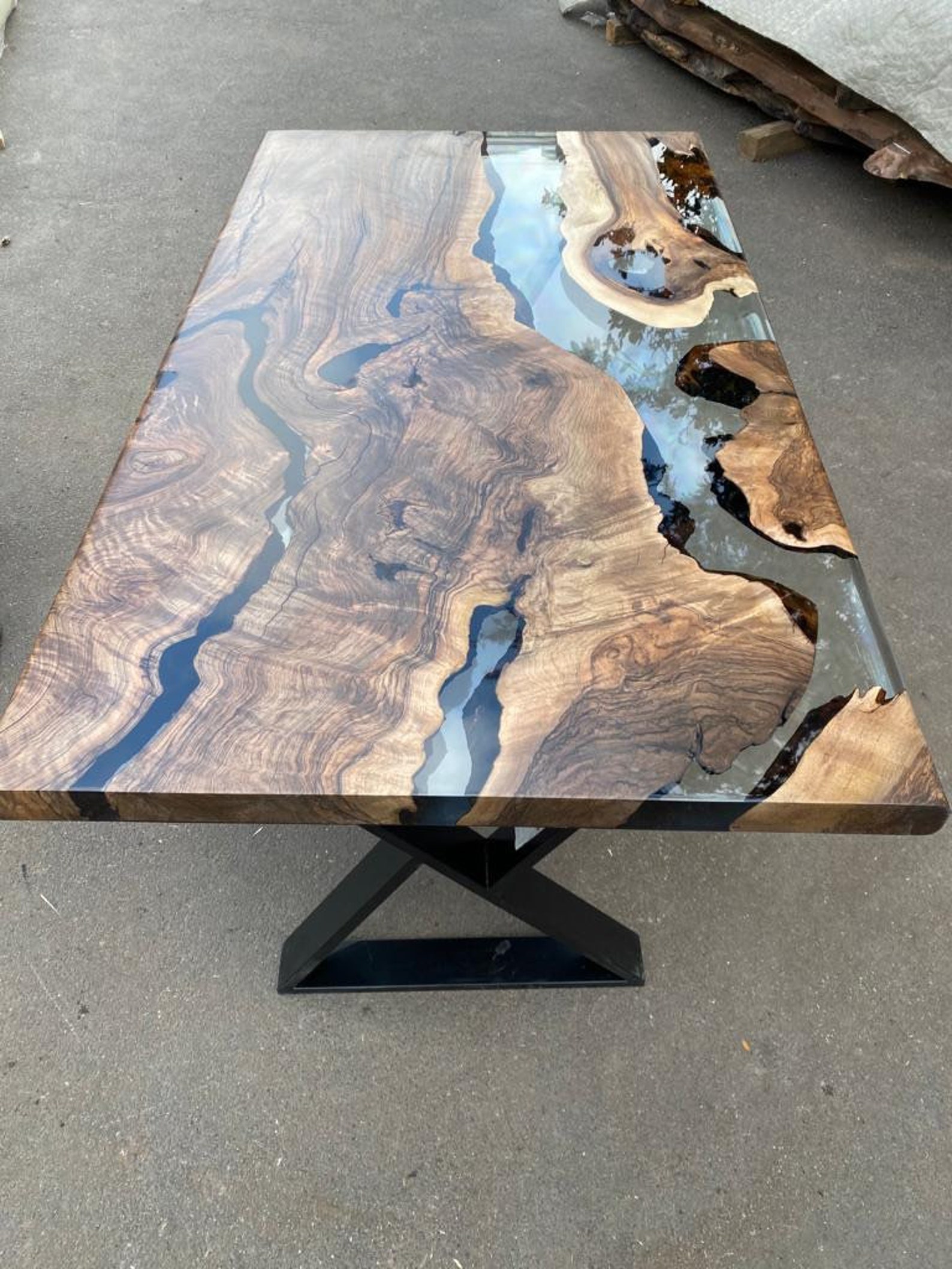 Epoxy Table Epoxy Dining Table Walnut Epoxy Table River | Etsy
