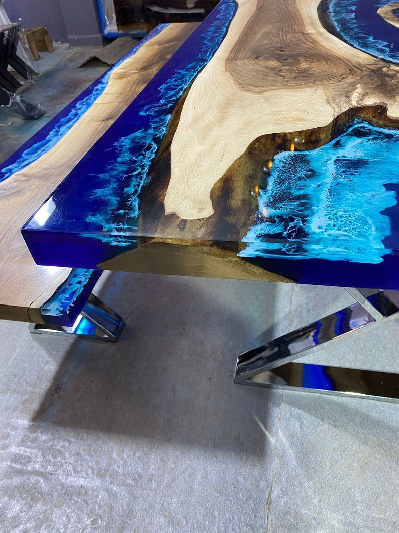 Epoxy Dining Table Epoxy Ocean Table Custom 108 X 42 - Etsy