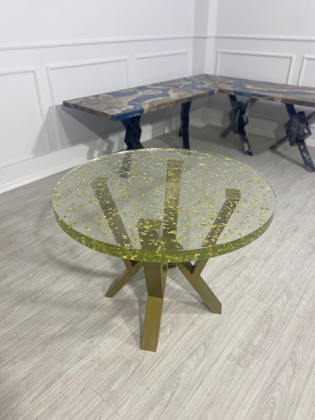 Custom 40” Epoxy Resin Table, Epoxy River Table, Epoxy Dining Table ...