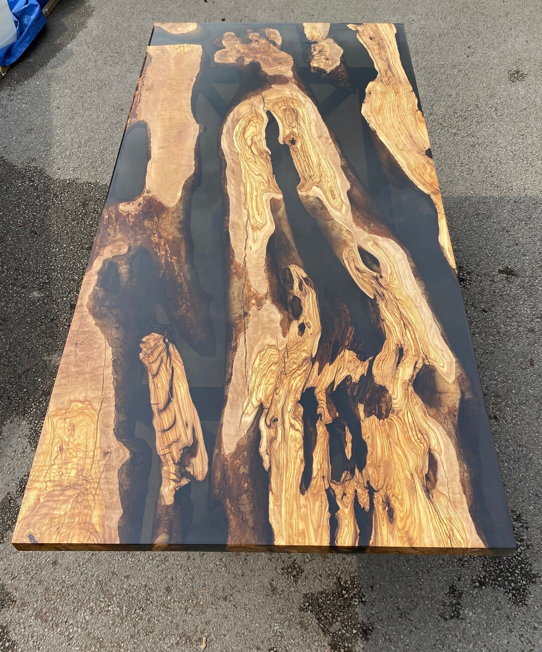 Epoxy Resin Table, Epoxy Dining Table, Custom 80” X 38” Olive Table ...