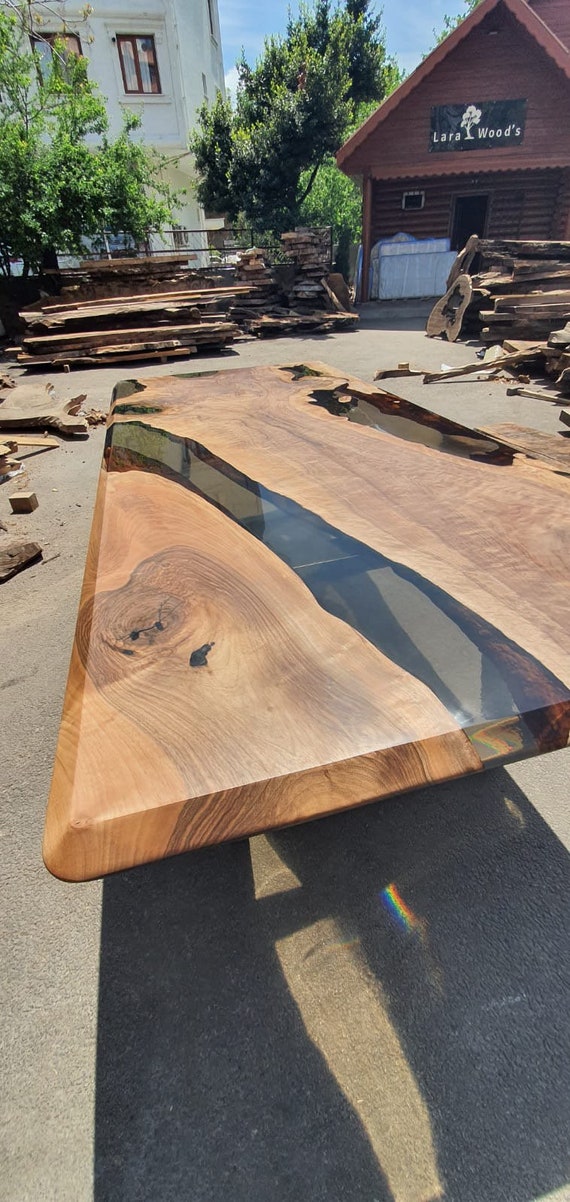 Epoxy Resin Table Live Edge Table Custom 96 X 42 Walnut - Etsy