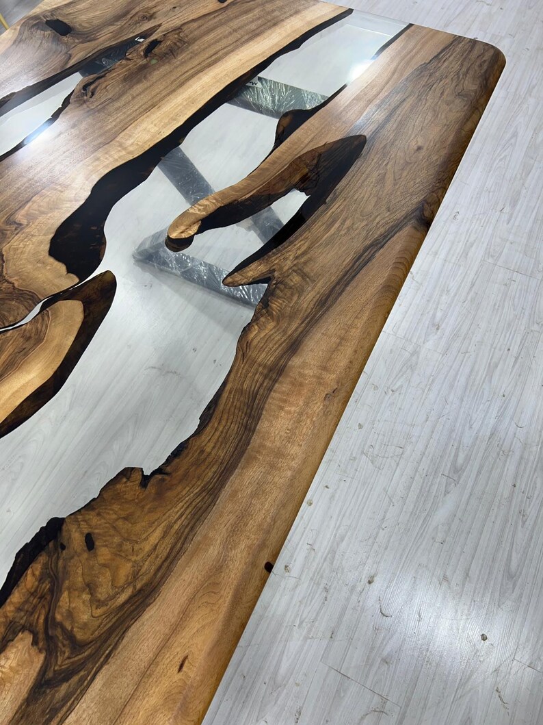 Walnut Dining Table Epoxy Resin Table Custom 78 X 40 - Etsy