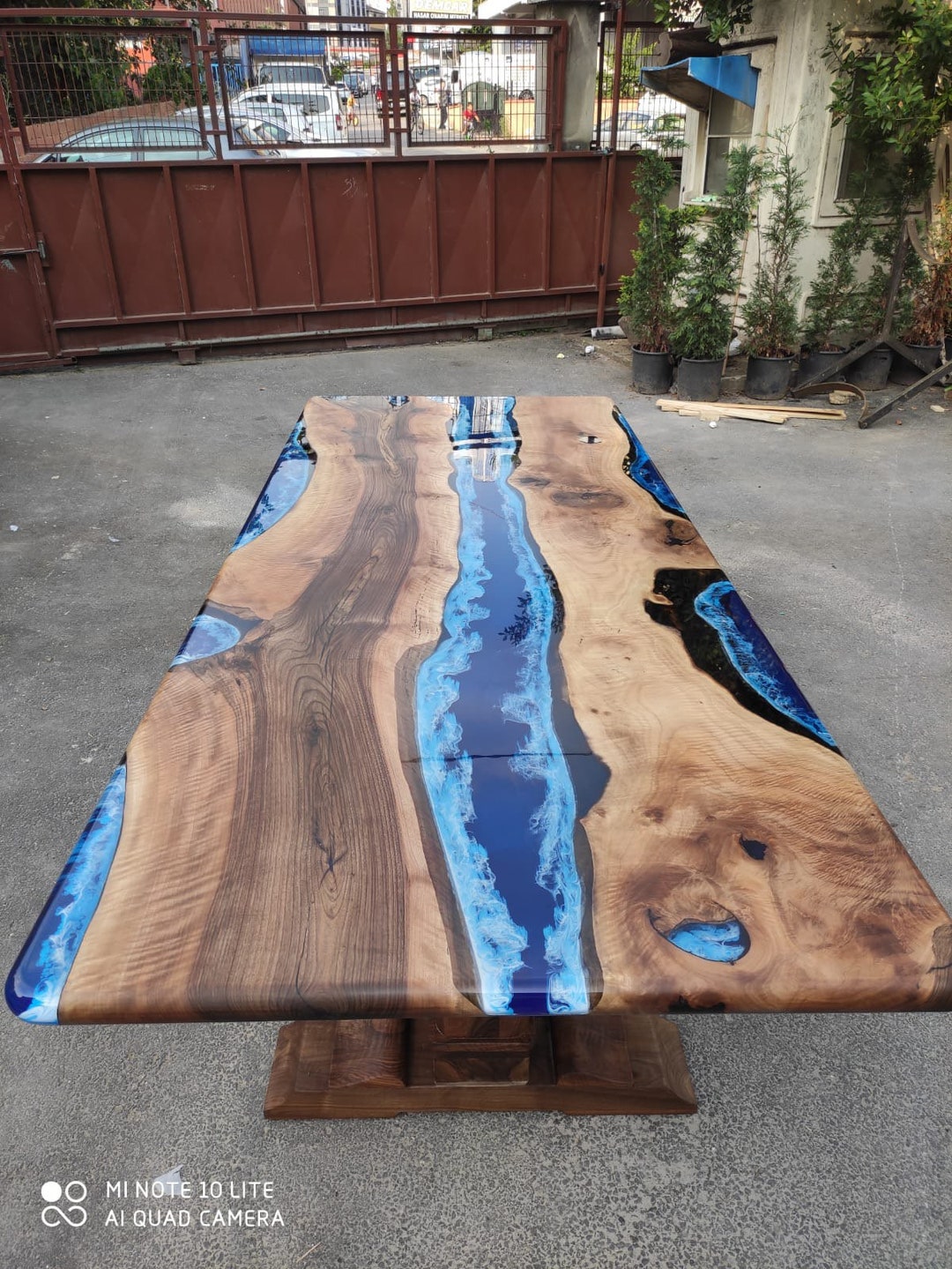Walnut Dining Table, Live Edge Table, Custom 108” X 42” Walnut Ocean ...