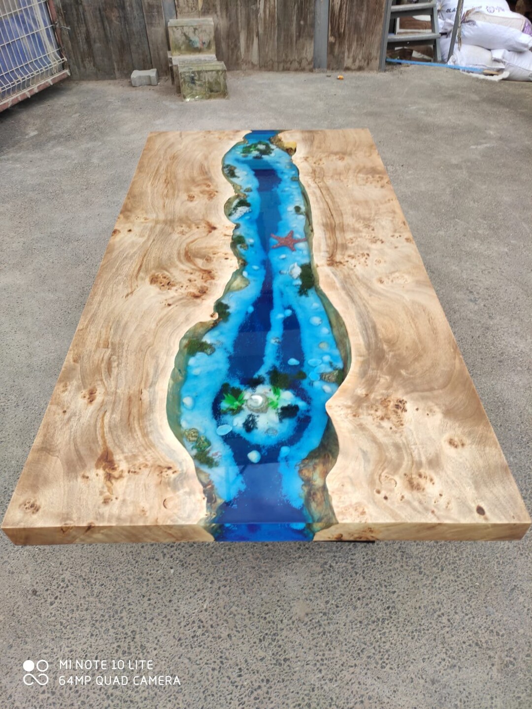 Epoxy Dining Table, Epoxy Table, Poplar Ocean Aquarium Blue, Turquoise ...
