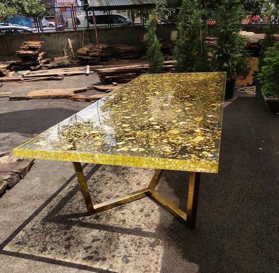 Epoxy Resin Table Epoxy River Table Epoxy Dining Table Epoxy Resin Table Live Edge Table Made to Order Custom Gold Leaf Table Etsy Canada