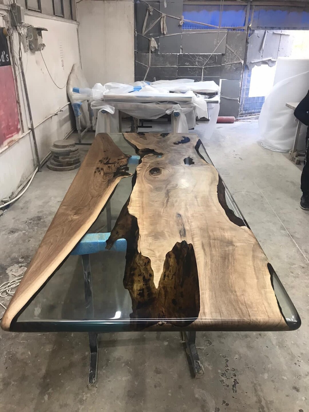 Hanmade Epoxy Table, Epoxy Resin Table, Custom 108” X 43” Clear Table ...
