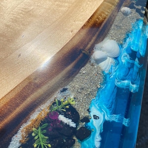 Ocean Table, Epoxy Dining Table, Custom 115” X 48” Poplar Wood Ocean ...
