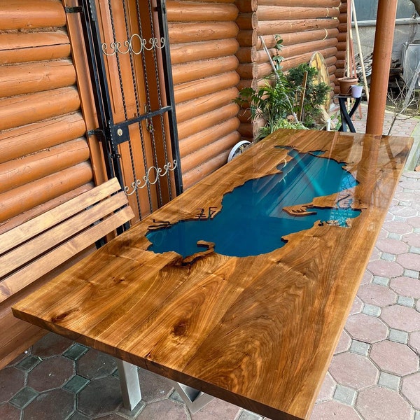 Walnut Epoxy Table - Etsy