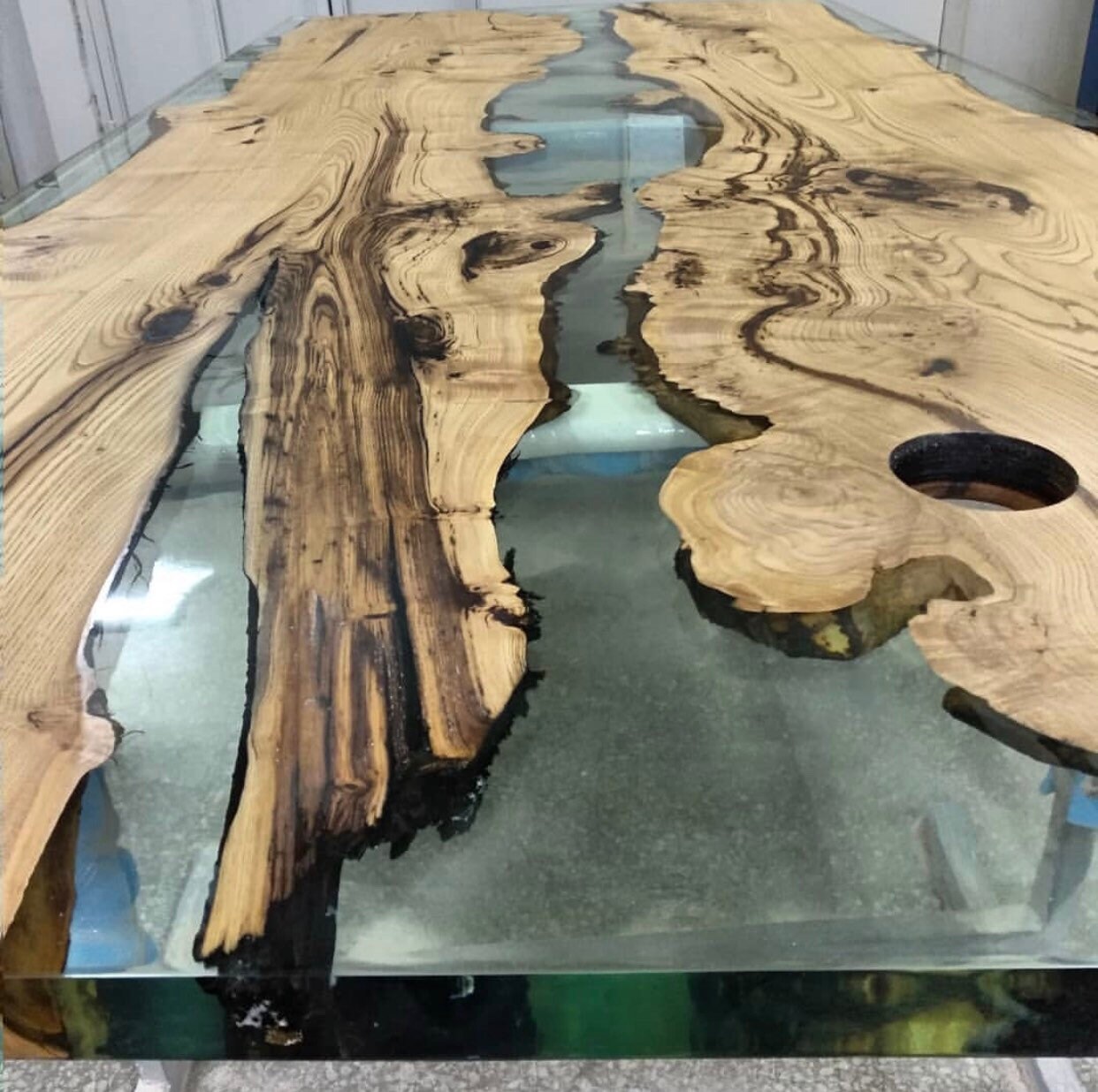 Epoxy River Table, Unique Resin Table, Handmade Walnut Table, Custom 70 ...