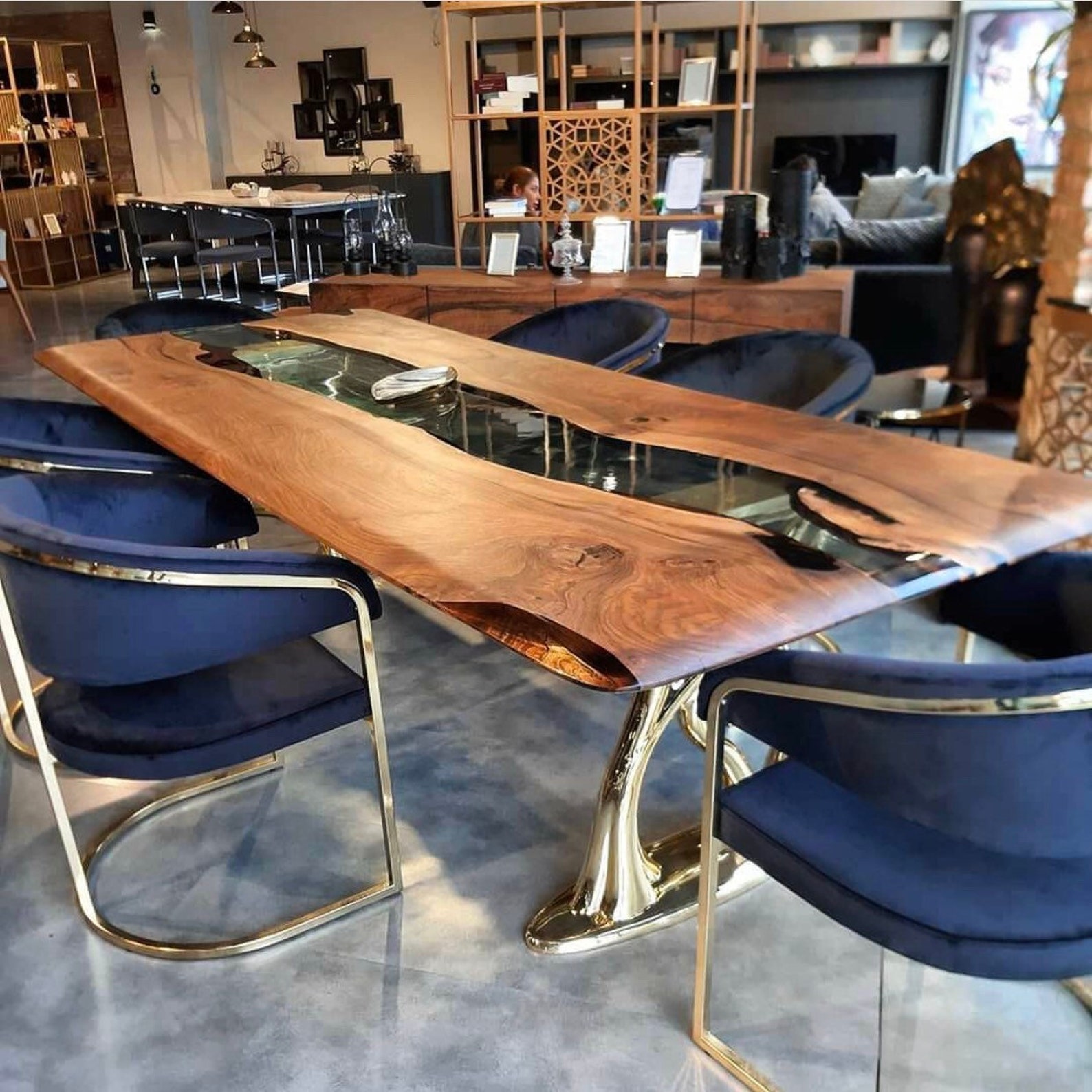 Made to Order Custom Table, Epoxy Walnut Table, Epoxy Walnut Dining ...