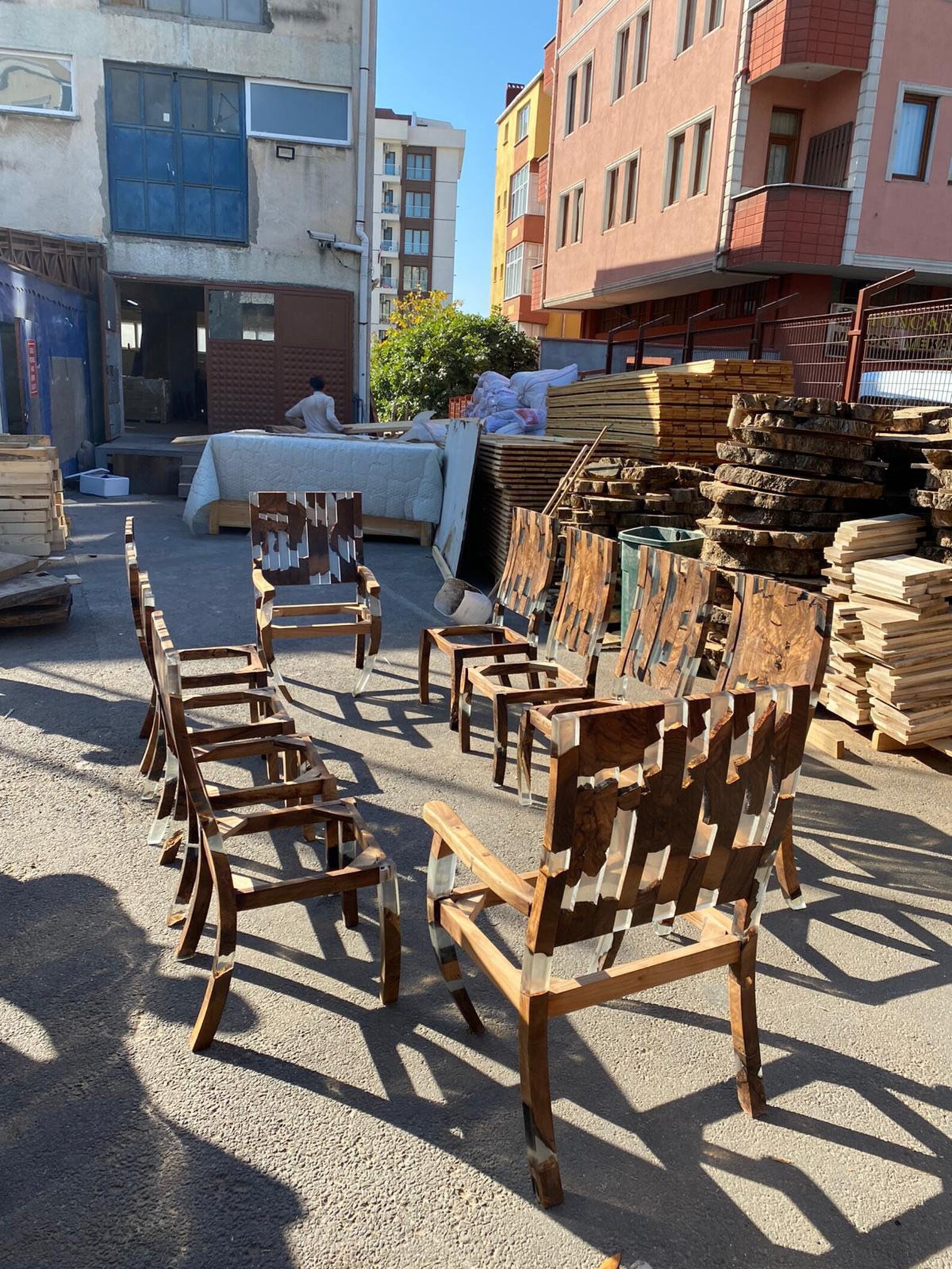 Walnut Epoxy Chair Handmade Epoxy Resin Dining Room Wooden | Etsy