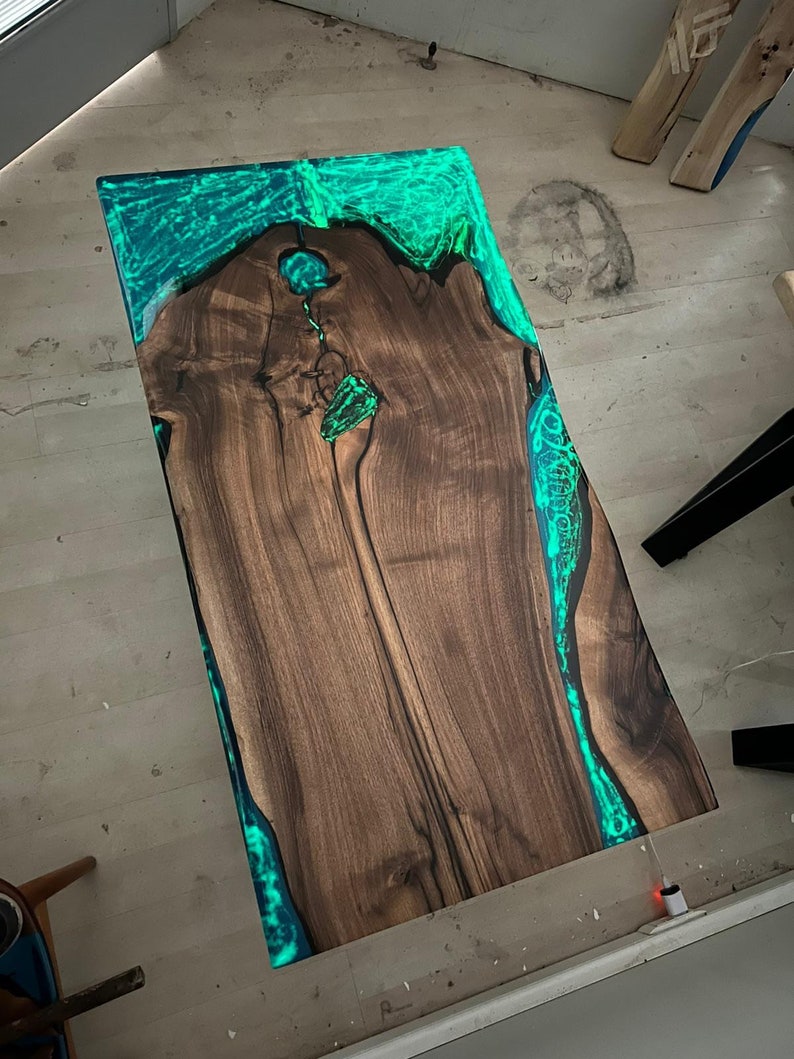 Unique Table Handmade Epoxy Table Custom 52 X 28 Walnut | Etsy