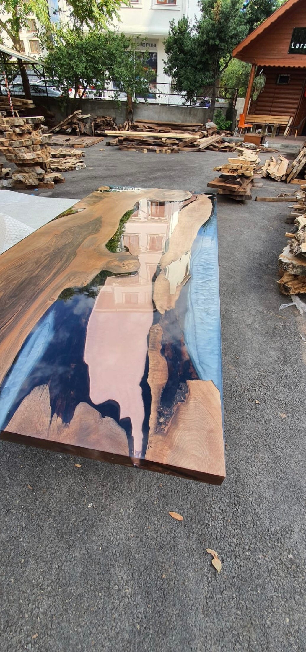 Live Edge Table, River Table, Custom 84” X 36” Walnut Gray Table and ...
