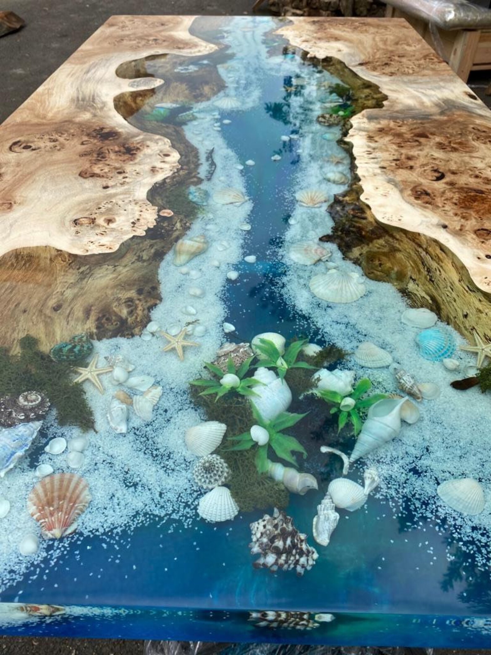 Ocean Table, Epoxy Table, Epoxy Dining Table, Custom 56” X 30” Poplar ...