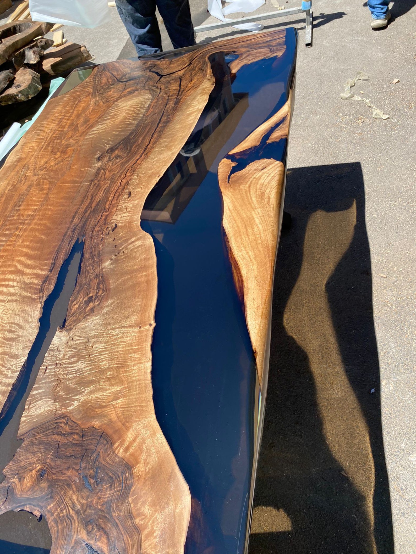 Walnut Dining Table Epoxy Dining Table Custom 84 X 36 - Etsy