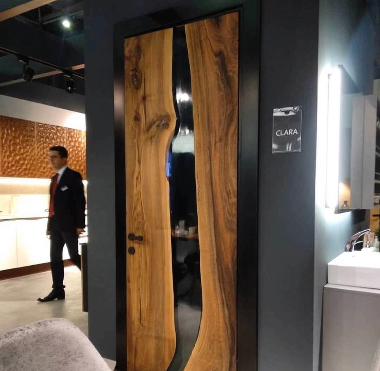 Custom Walnut Epoxy Barn Doors, Handmade Resin Sliding Door, Made to ...