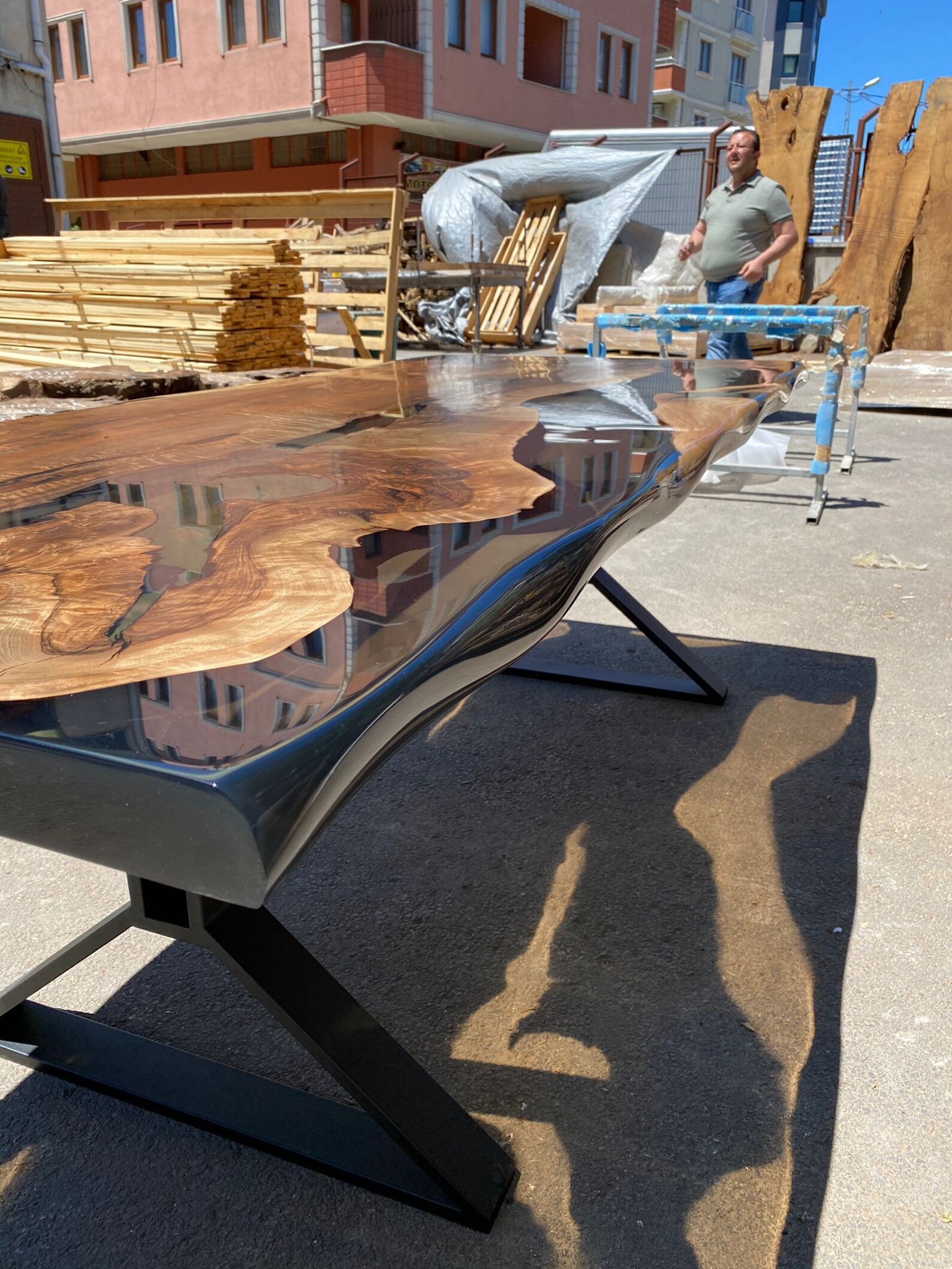 Walnut Dining Table Epoxy Dining Table Custom 84 X 36 - Etsy