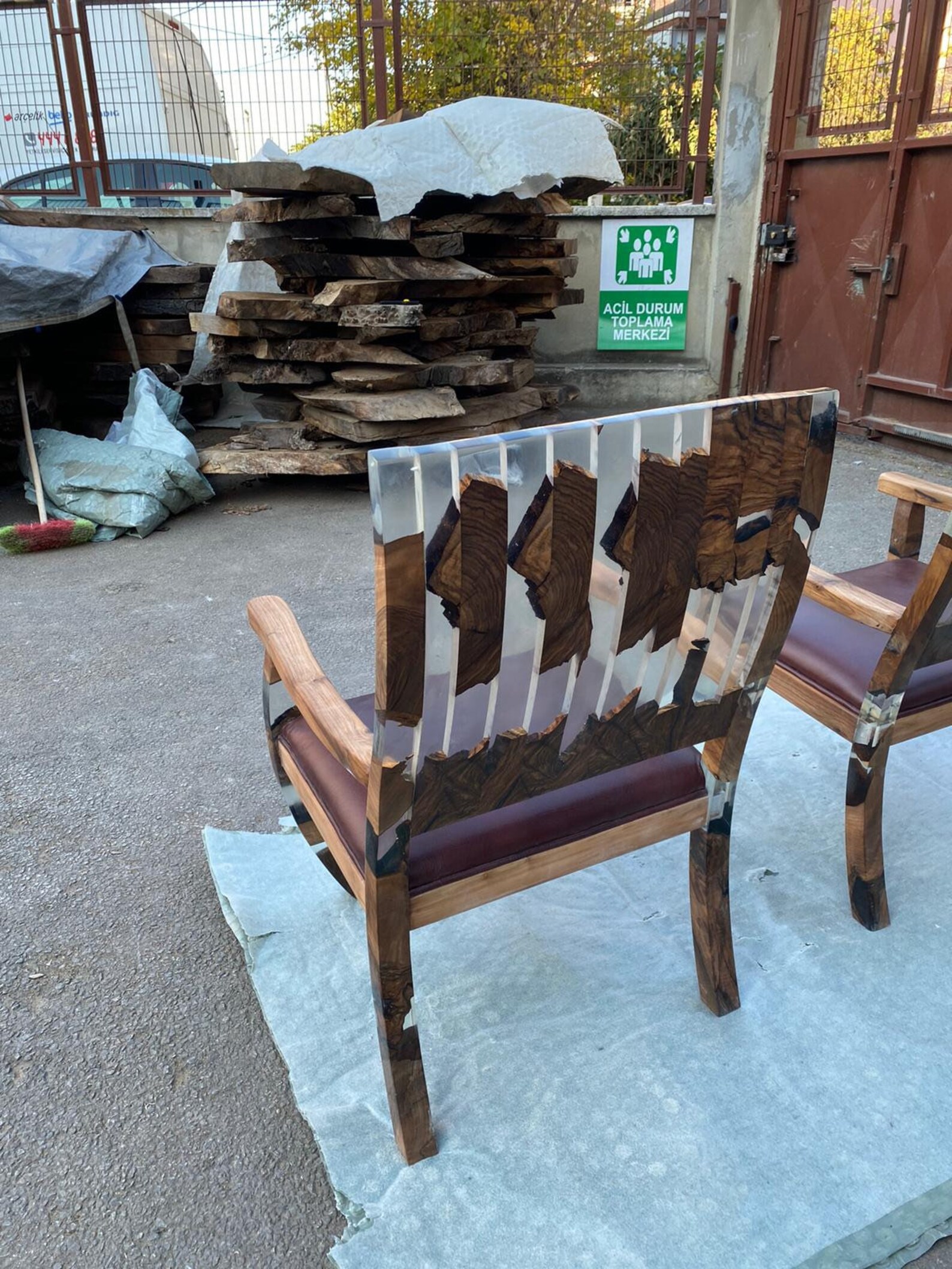 Walnut Epoxy Chair, Handmade Epoxy Resin Dining Room Wooden Chair - Etsy