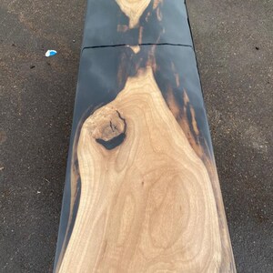Ultra-clear Epoxy Resin Bench, Custom 50” X 17” Walnut Black Epoxy ...