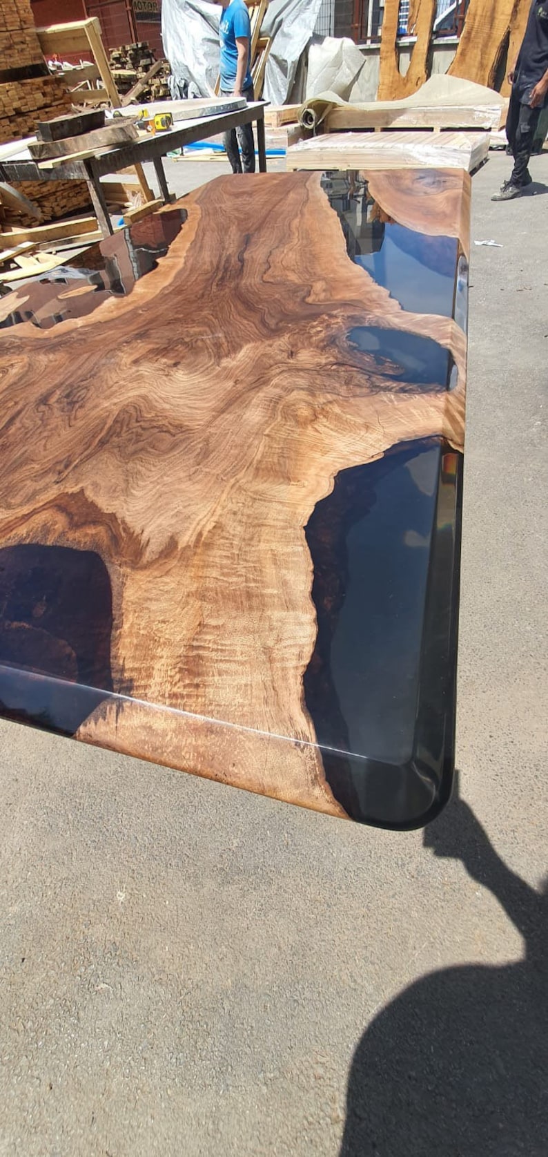 Epoxy Resin Table Live Edge Table Custom 96 X 42 Walnut - Etsy