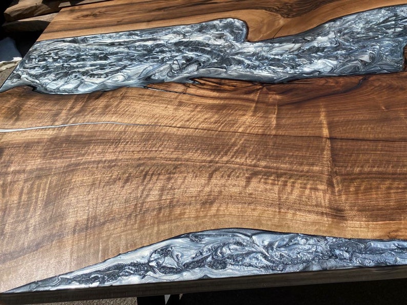 Epoxy Marble Table Conference Table Custom 96 X 42 Walnut - Etsy