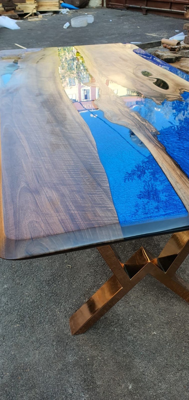 Walnut Dining Table Epoxy Dining Table Epoxy Resin Table - Etsy