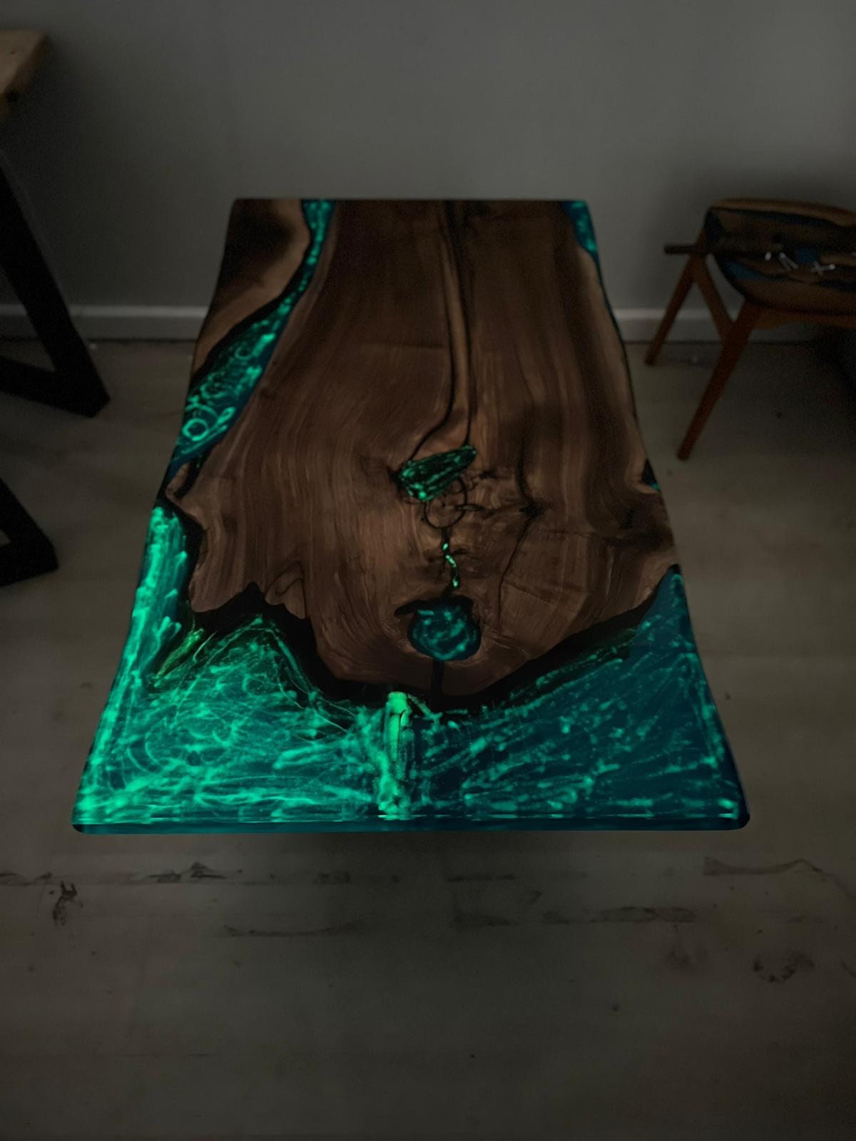 Unique Table Handmade Epoxy Table Custom 52 X 28 Walnut | Etsy