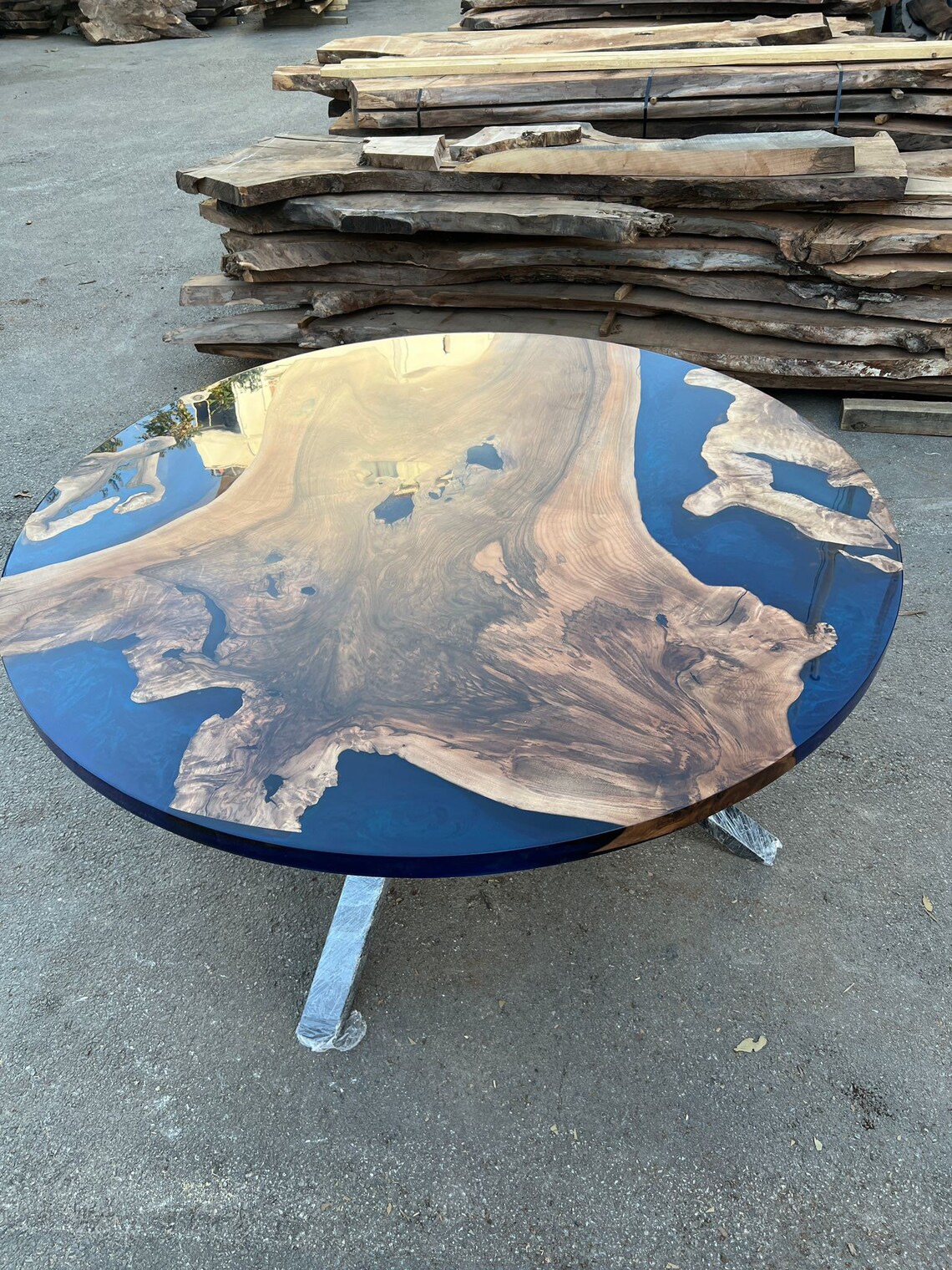 Round Dining Table Epoxy Coffee Table Custom 66 Round - Etsy