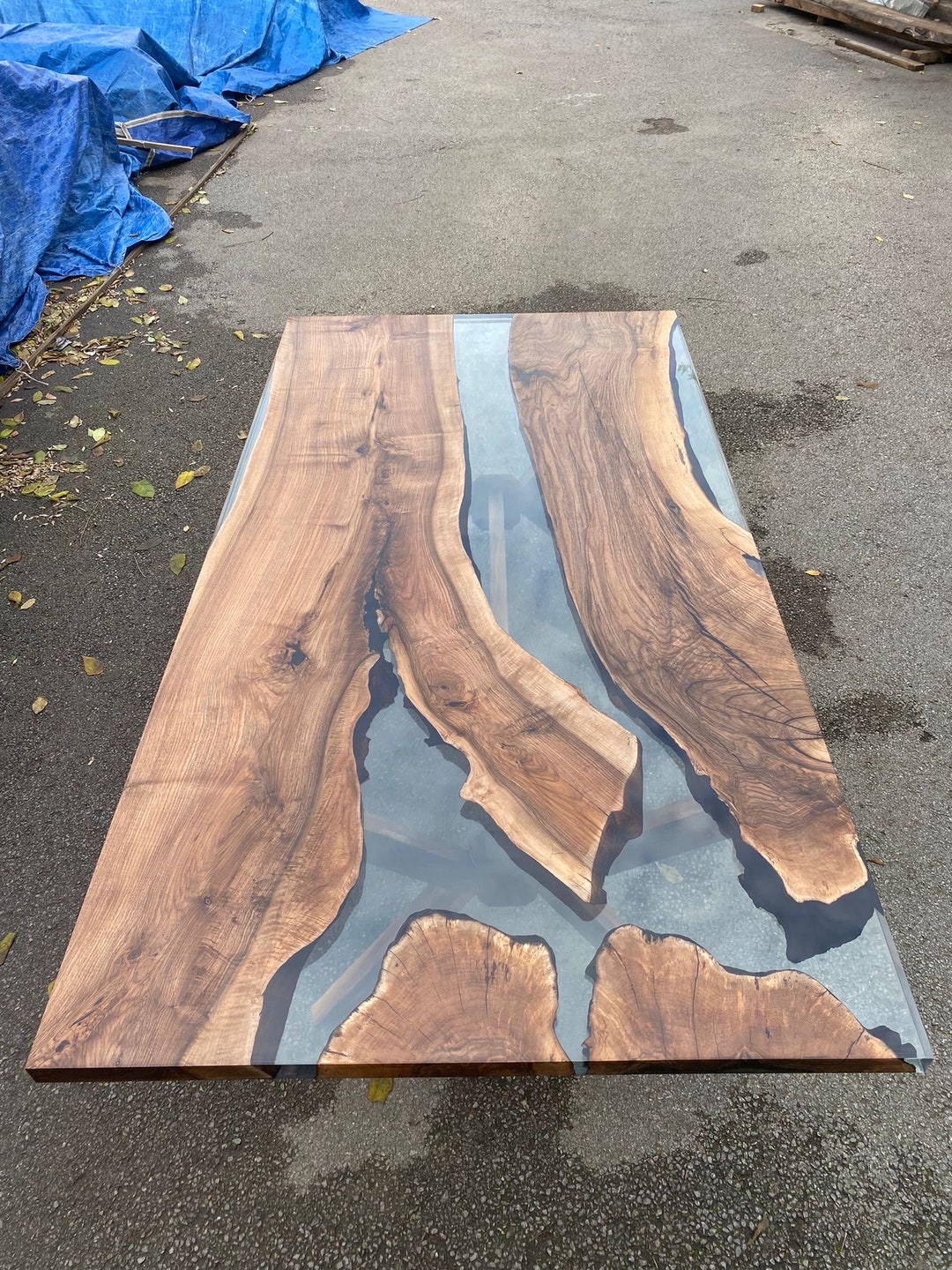 Walnut Dining Table, Epoxy Resin Table, Custom 90” X 46” Table, Epoxy ...