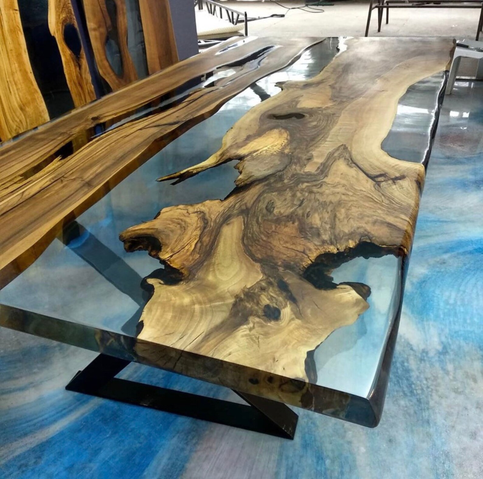 Epoxy Resin Table Made to Order Custom Wood Turquoise Epoxy - Etsy