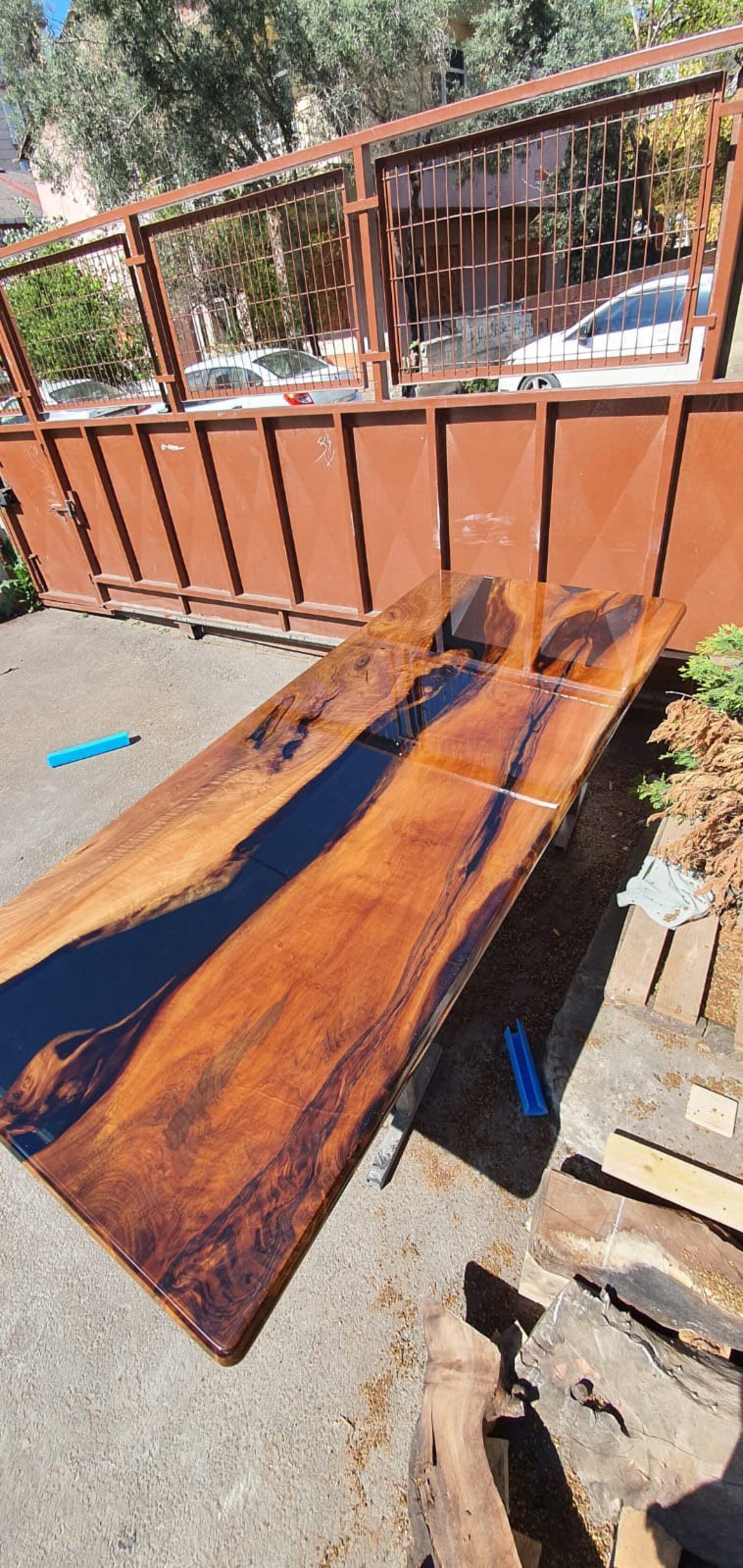 Epoxy Dining Table Custom 96 X 40 Walnut Shiny Black Table - Etsy