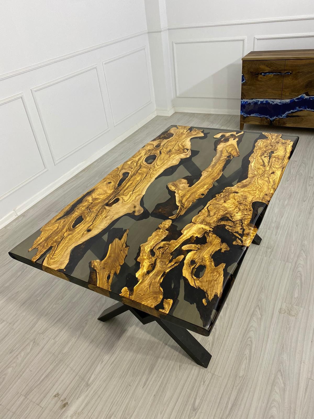 Olive Wood Epoxy Table Olive Wood Table Custom 66 X 39 | Etsy