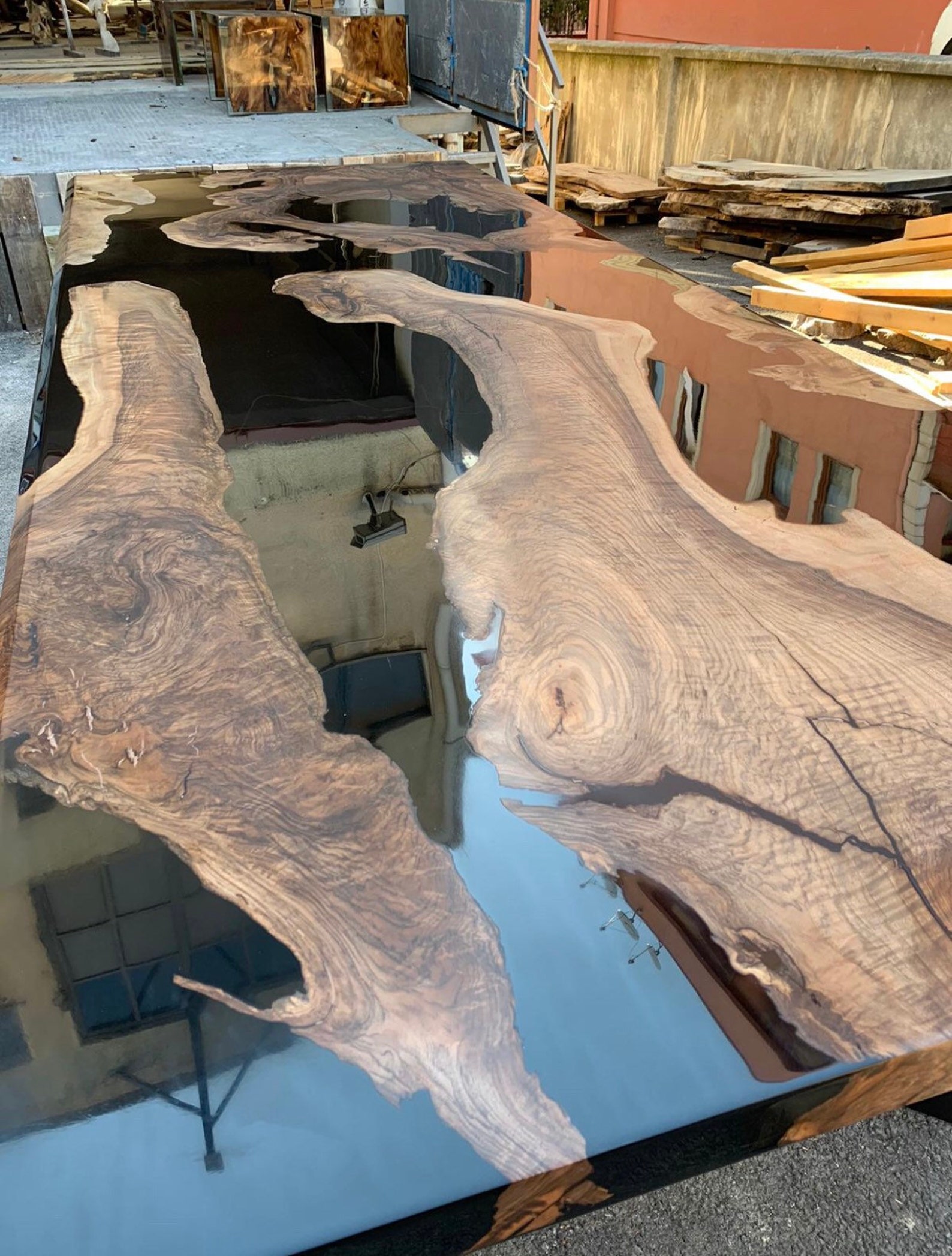 Walnut Dining Table Epoxy Dining Table Epoxy Resin Table - Etsy