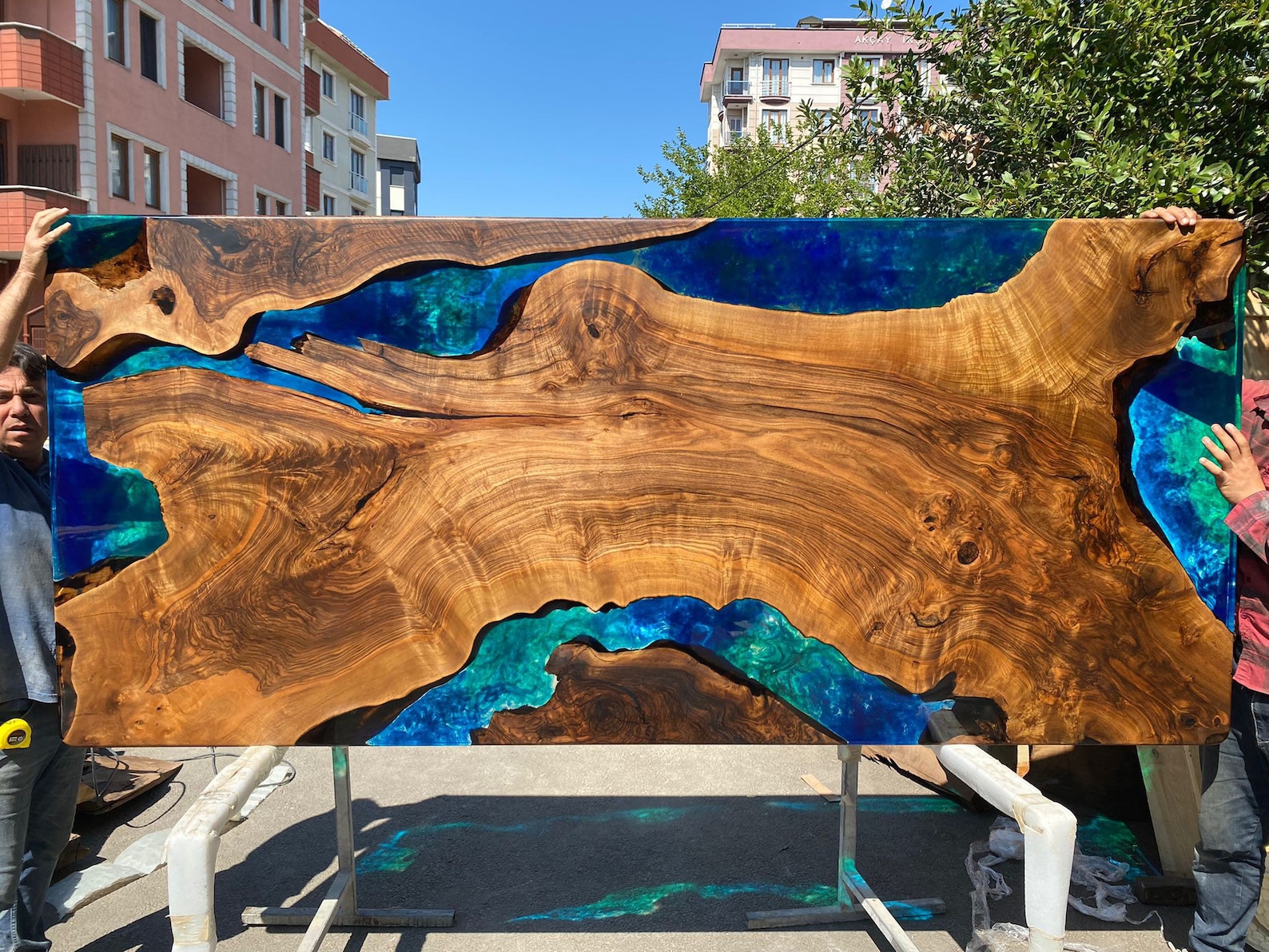 Walnut Dining Table Epoxy Resin Table Custom 103 X 45 - Etsy