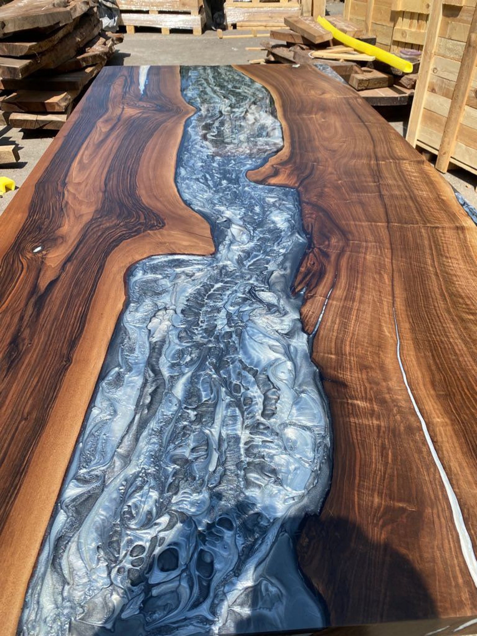 Epoxy Marble Table Conference Table Custom 96 X 42 Walnut - Etsy