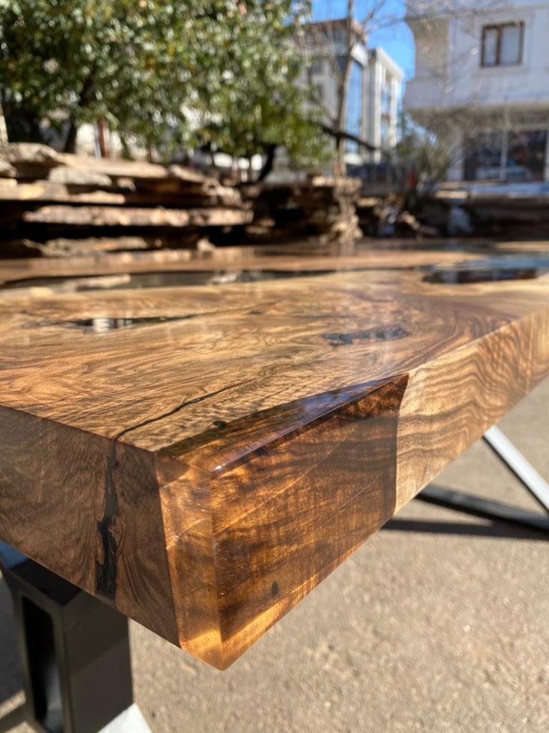 Custom Epoxy Resin Table, Custom 72” X 36” Walnut Table, Clear Epoxy ...