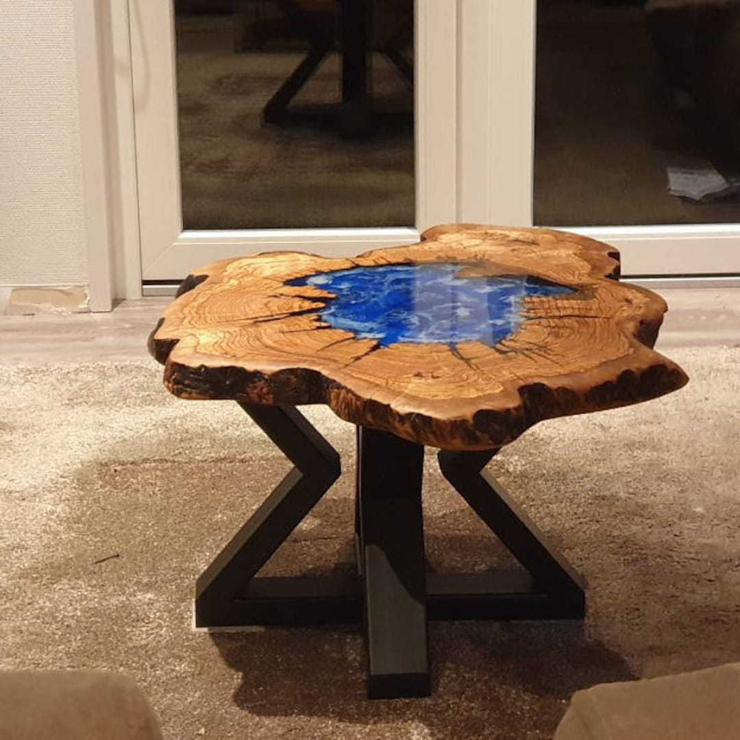 Handmade Coffee Table, Epoxy Coffee Table, Custom 30" Oval Olive Wood ...