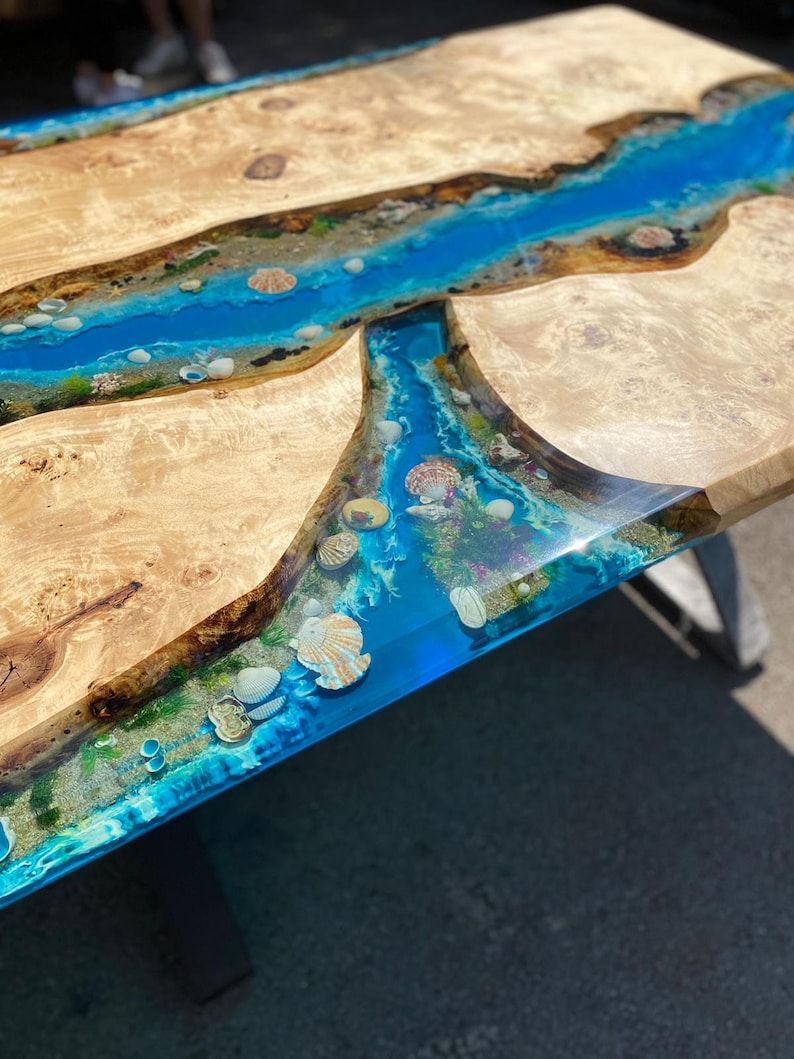 Ocean Table Epoxy Dining Table Custom 115 X 48 Poplar Wood - Etsy