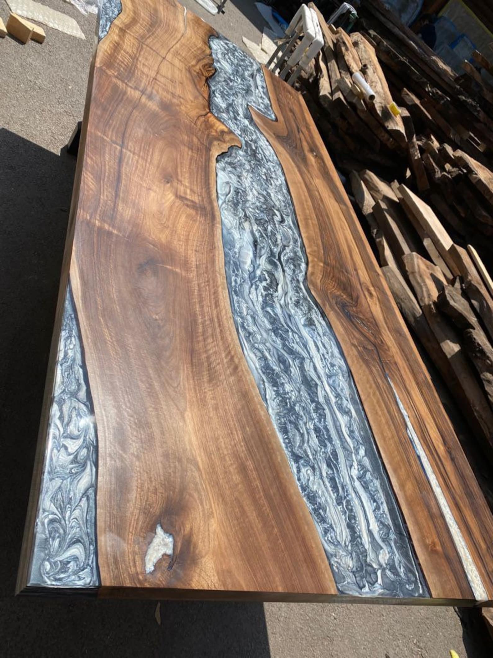 Epoxy Marble Table Conference Table Custom 96 X 42 Walnut | Etsy